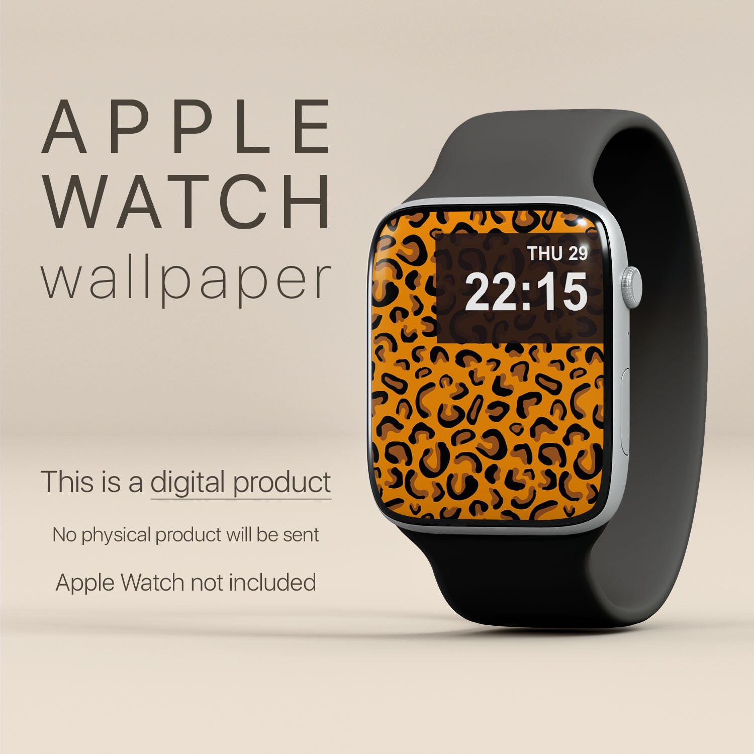 Leopard Print Iwatch Face Design Animal Print Watch Wallpaper - Etsy