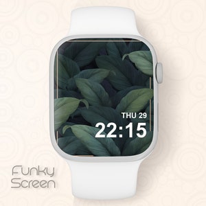 Tropical Leaves Apple Watch Wallpaper, Green Foliage Apple Watch Face ...