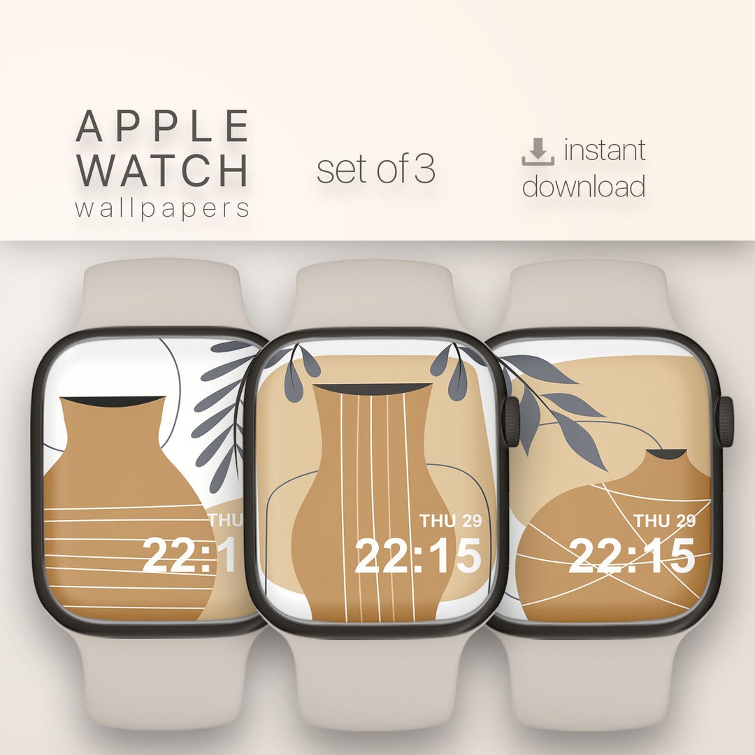 Boho Apple Watch Face Background, Scandinavian Aesthetic Wallpaper for ...