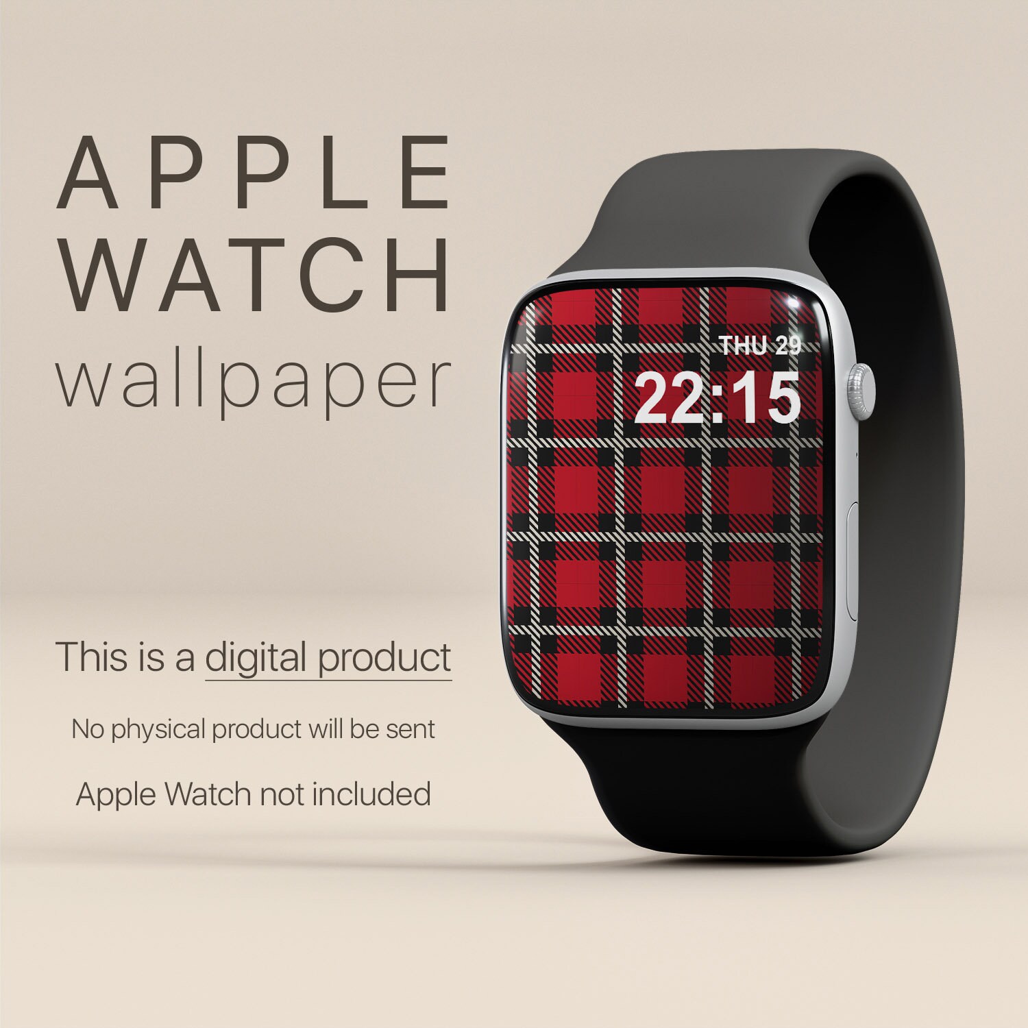 Red Buffalo Plaid Watch Face Bundle Apple Watch Wallpaper Red - Etsy