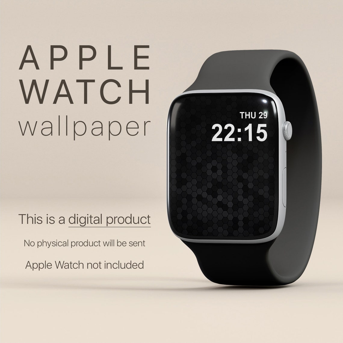 Black Iwatch Background Smartwatch Wallpaper Hexagon Pattern Black ...