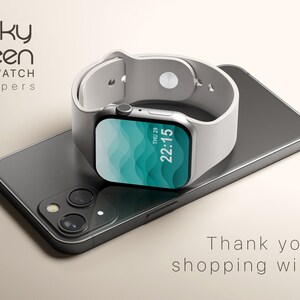 Teal Digital Art for Apple Watch Face Smartwatch Wallpaper Waves Art ...