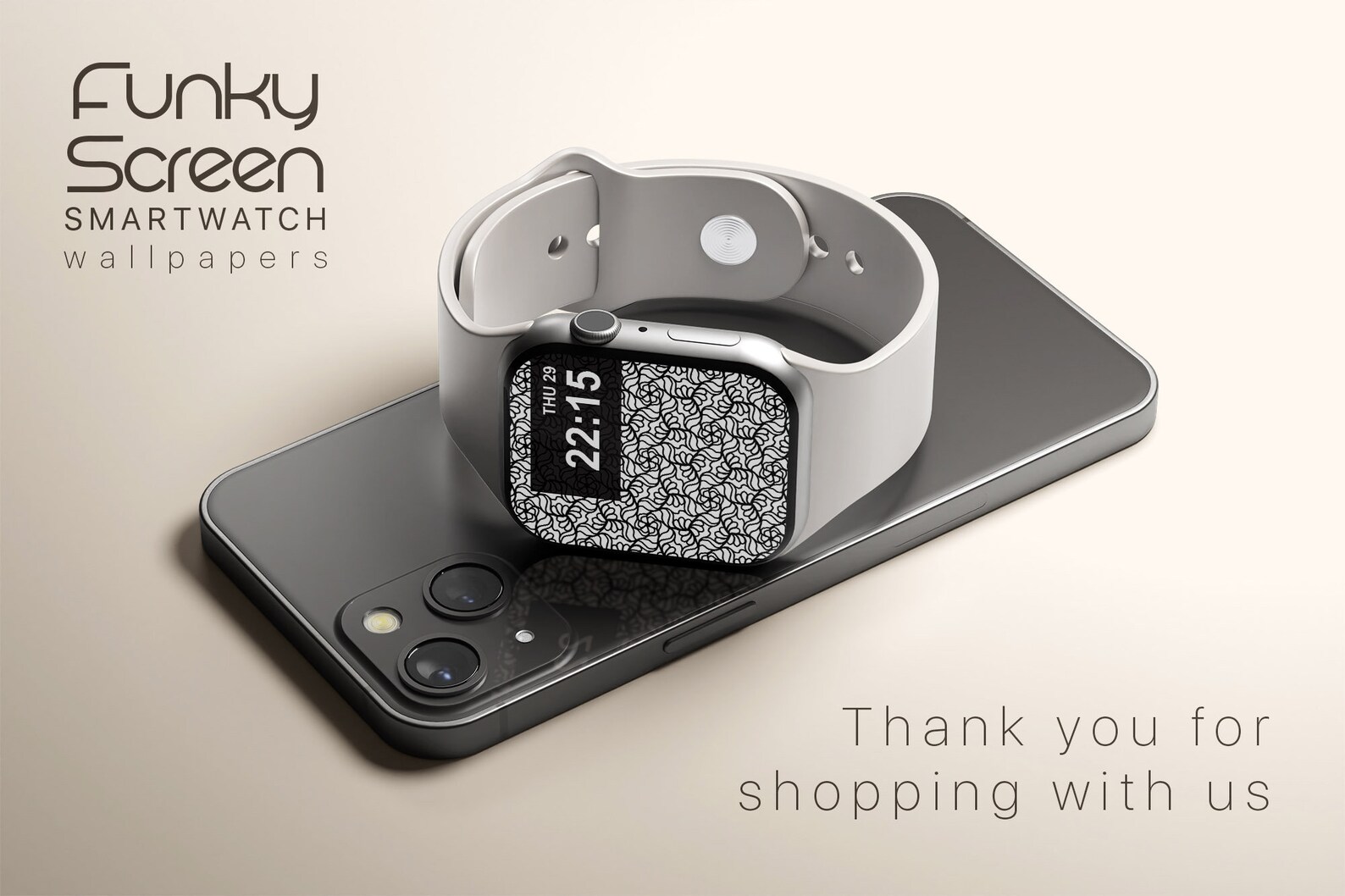 Black and White Apple Watch Face, Abstract Design for Apple Watch Face ...