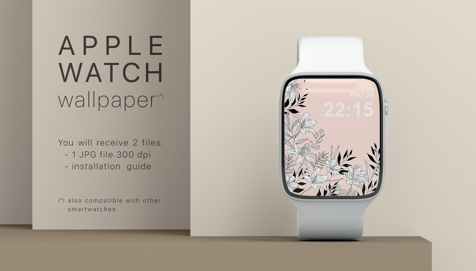 Pink Apple Watch Face Wallpaper Floral Girl Smartwatch - Etsy
