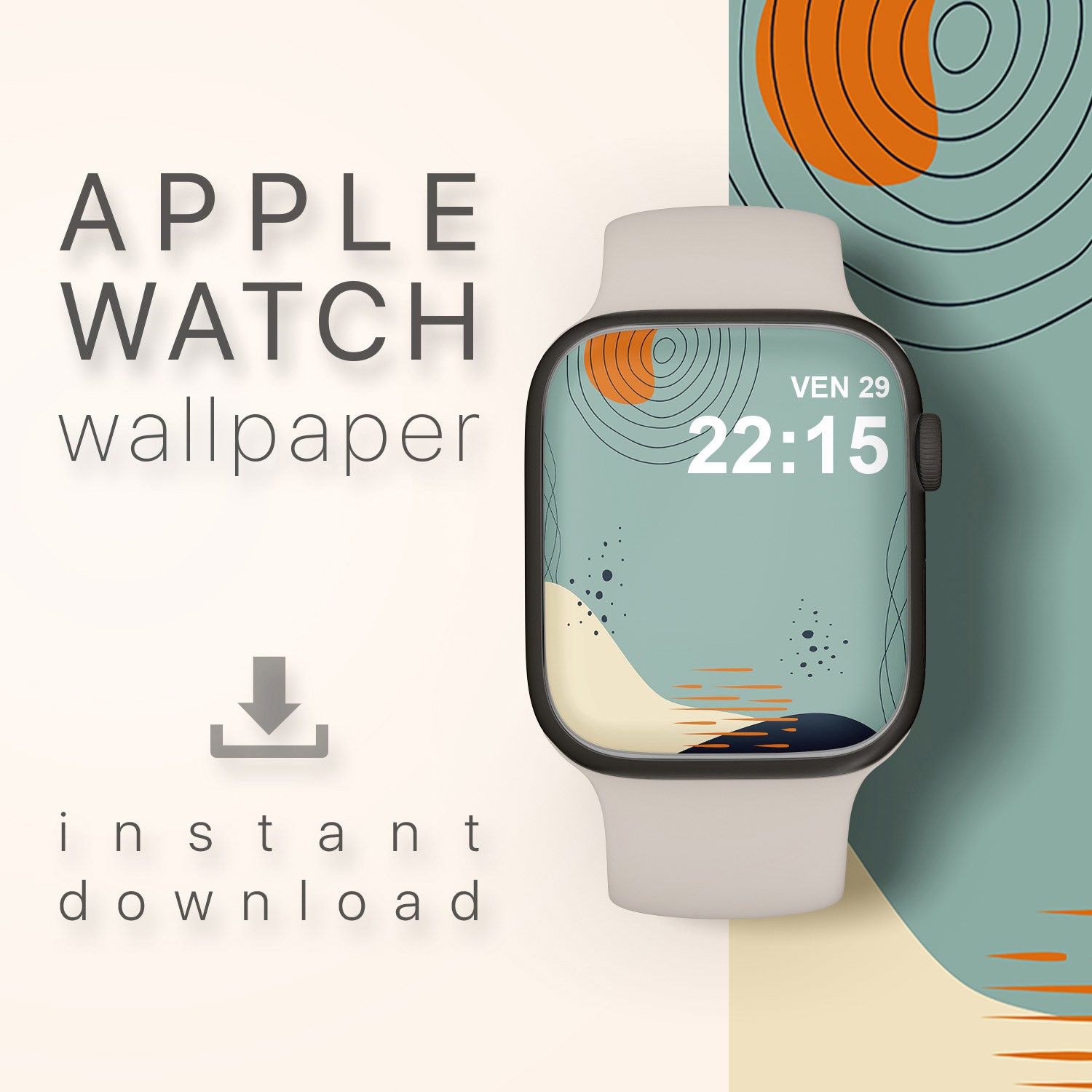 Abstract Apple Watch Screen Wallpaper Blue Modern Design Apple Watch ...