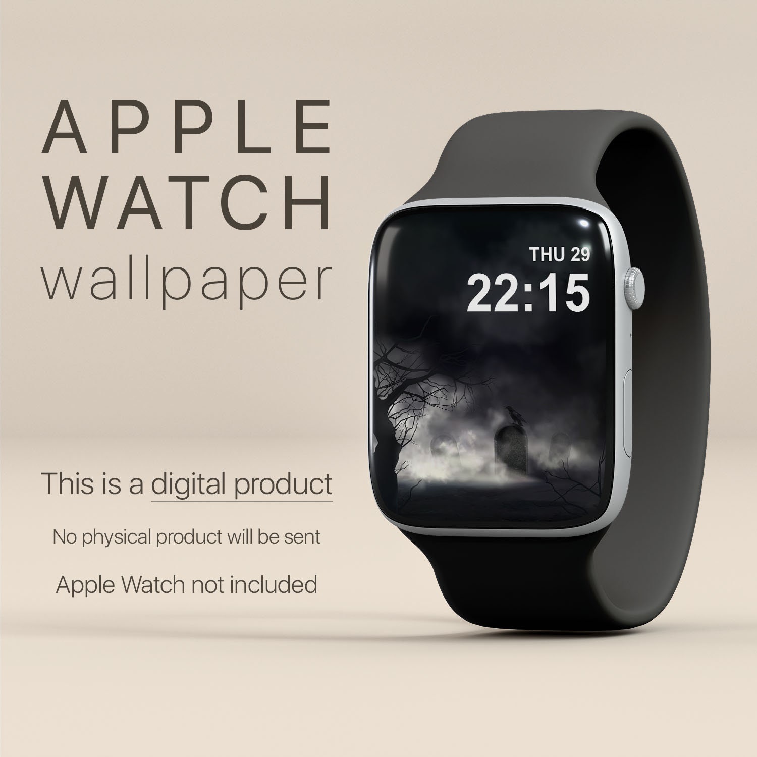 Halloween Apple Watch Face Spooky Graveyard Apple Watch Wallpaper ...