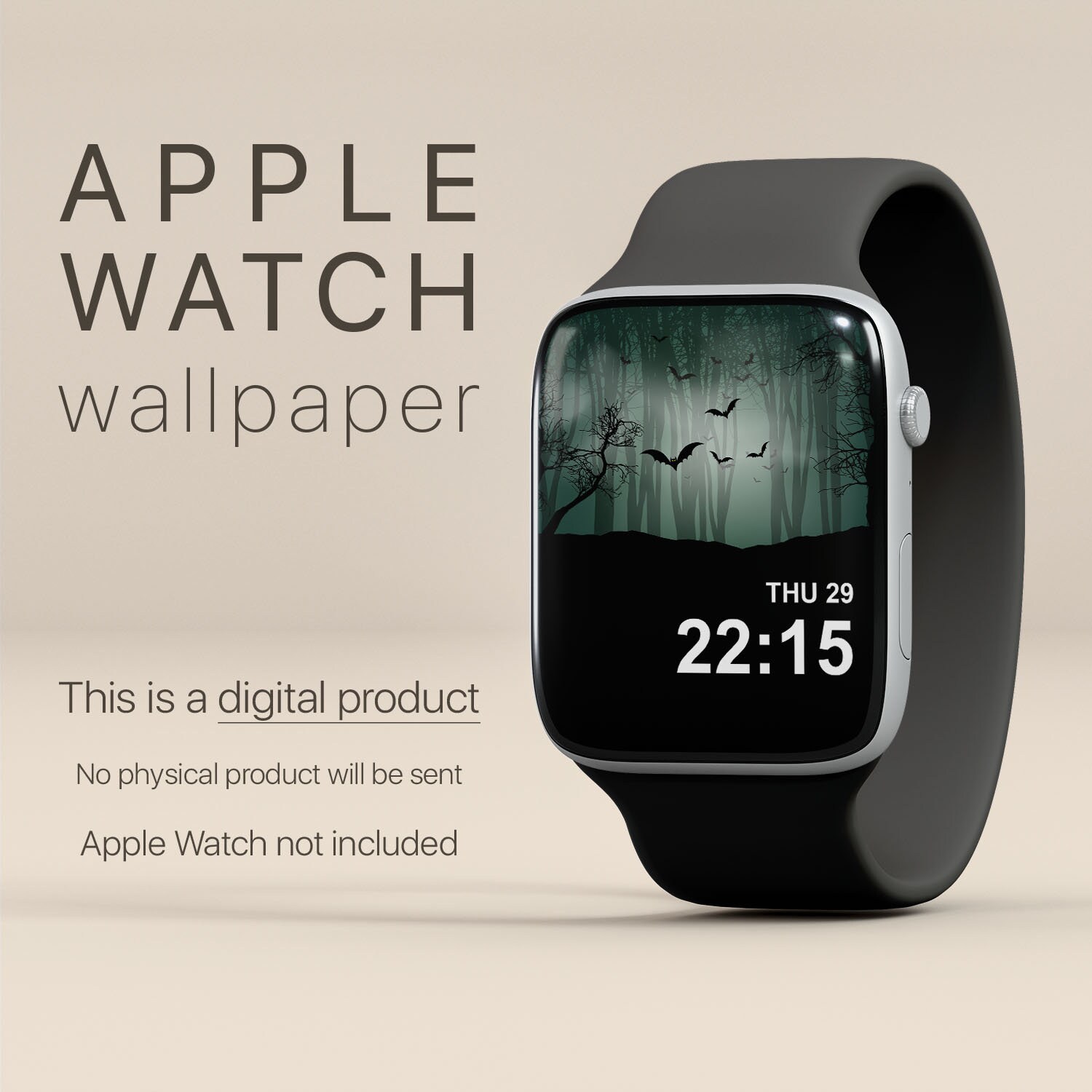 Bats Apple Watch Face, Spooky Halloween Apple Watch Wallpaper, Witchy ...