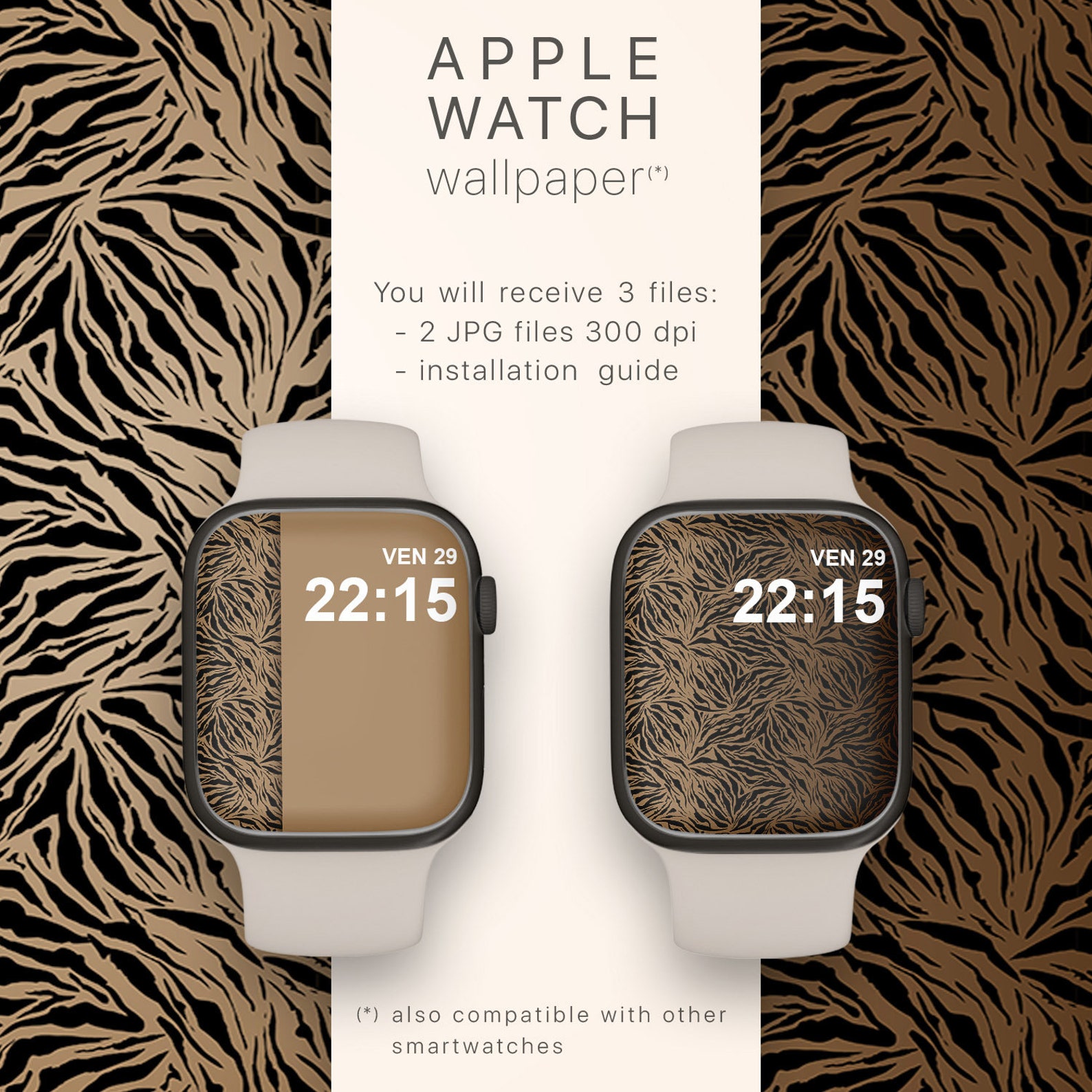 Smart Watch Face Animal Print Apple Watch Face Tiger Pattern - Etsy