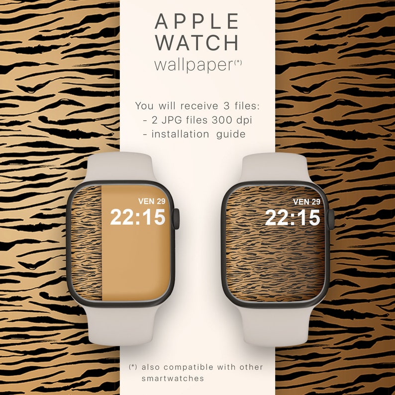 Smart Watch Wallpaper Tiger Print Apple Watch Wallpaper Animal - Etsy