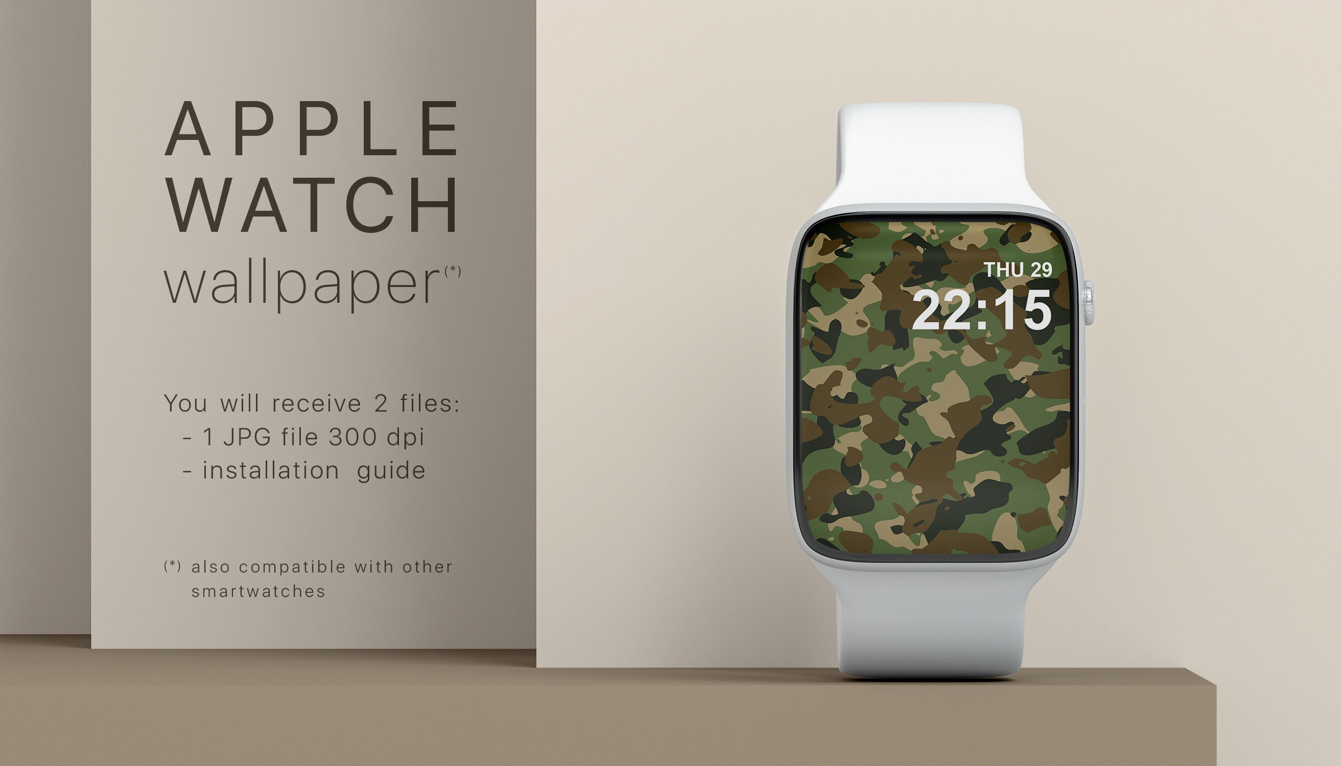 Military Camo Apple Watch Face Wallpaper Camouflage Smart Watch ...