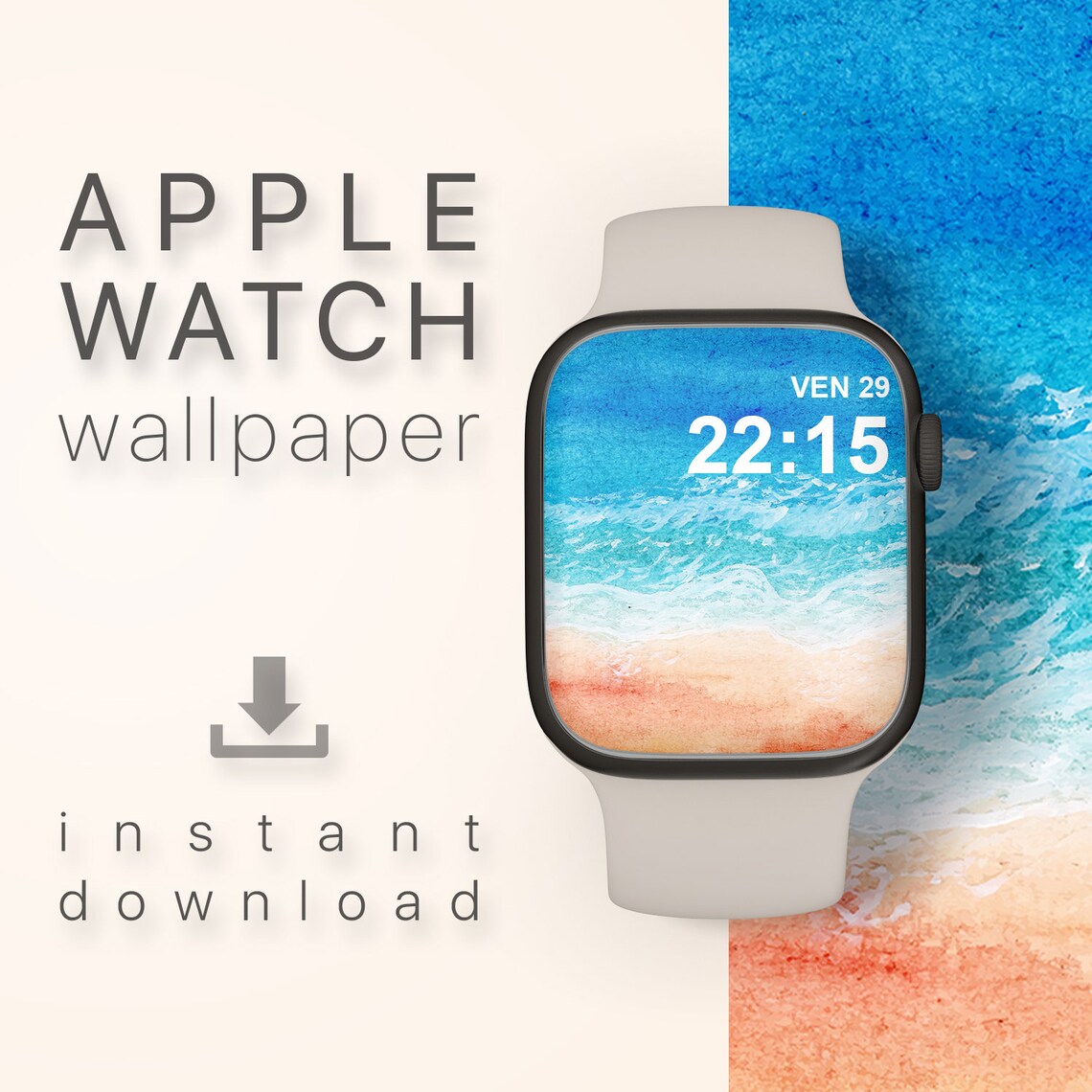 Apple Watch Wallpaper Beach Painting Apple Watch Face Abstract - Etsy