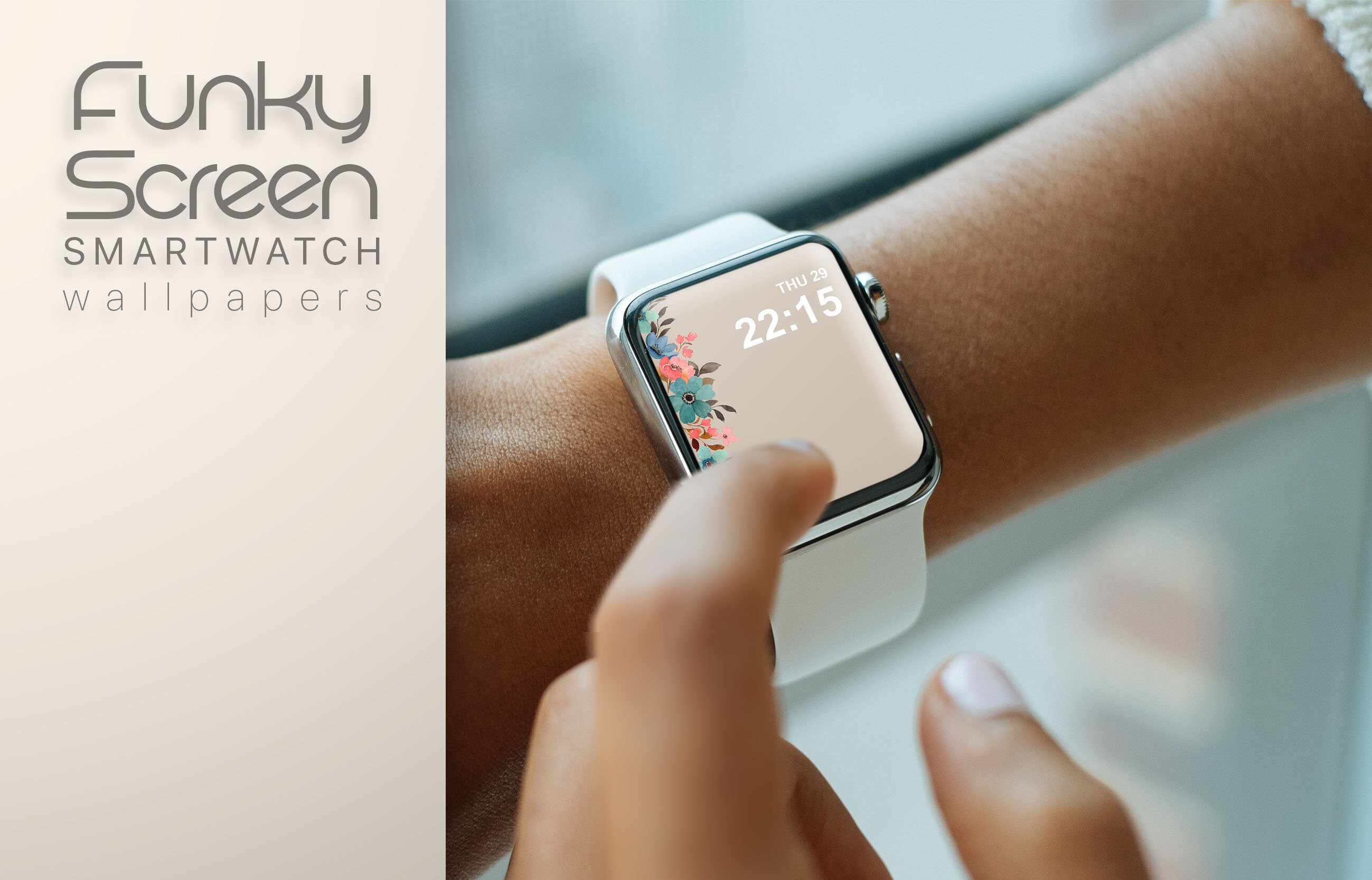 Beige Apple Watch Wallpaper Flowers Apple Watch Face Wallpaper for ...