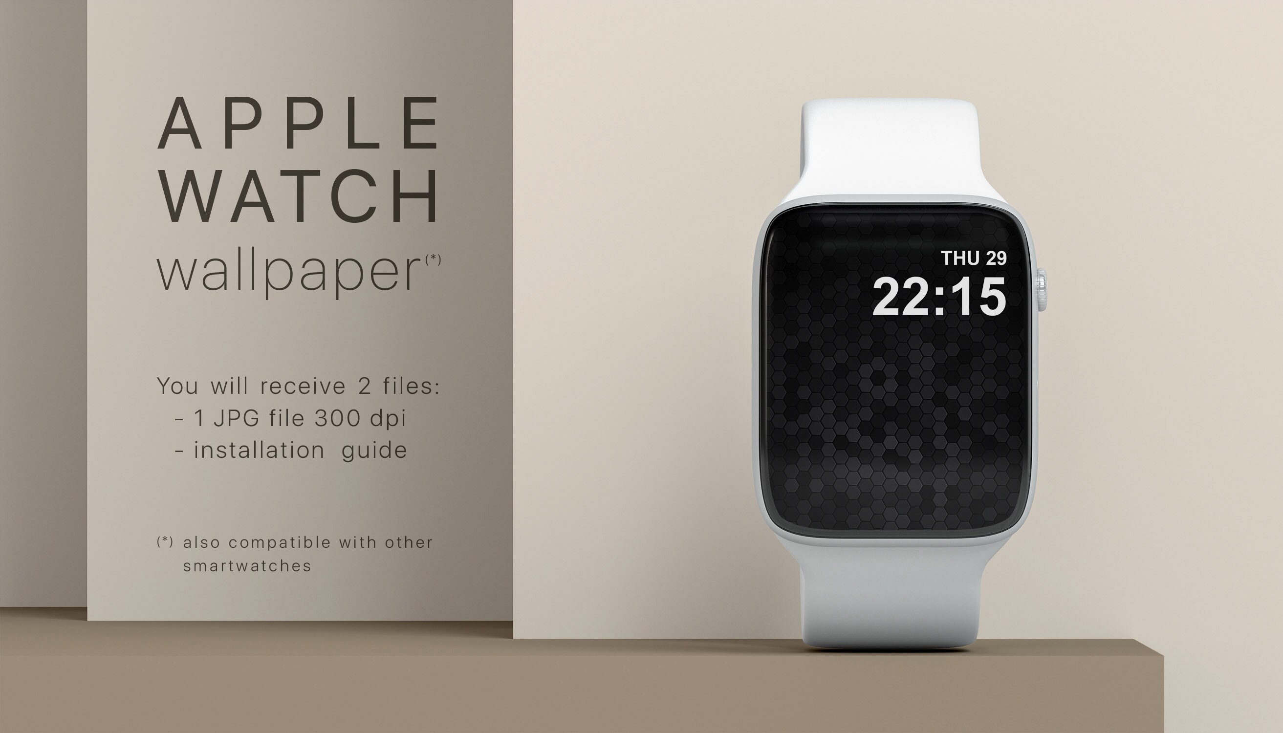 Black Iwatch Background Smartwatch Wallpaper Hexagon Pattern Black ...