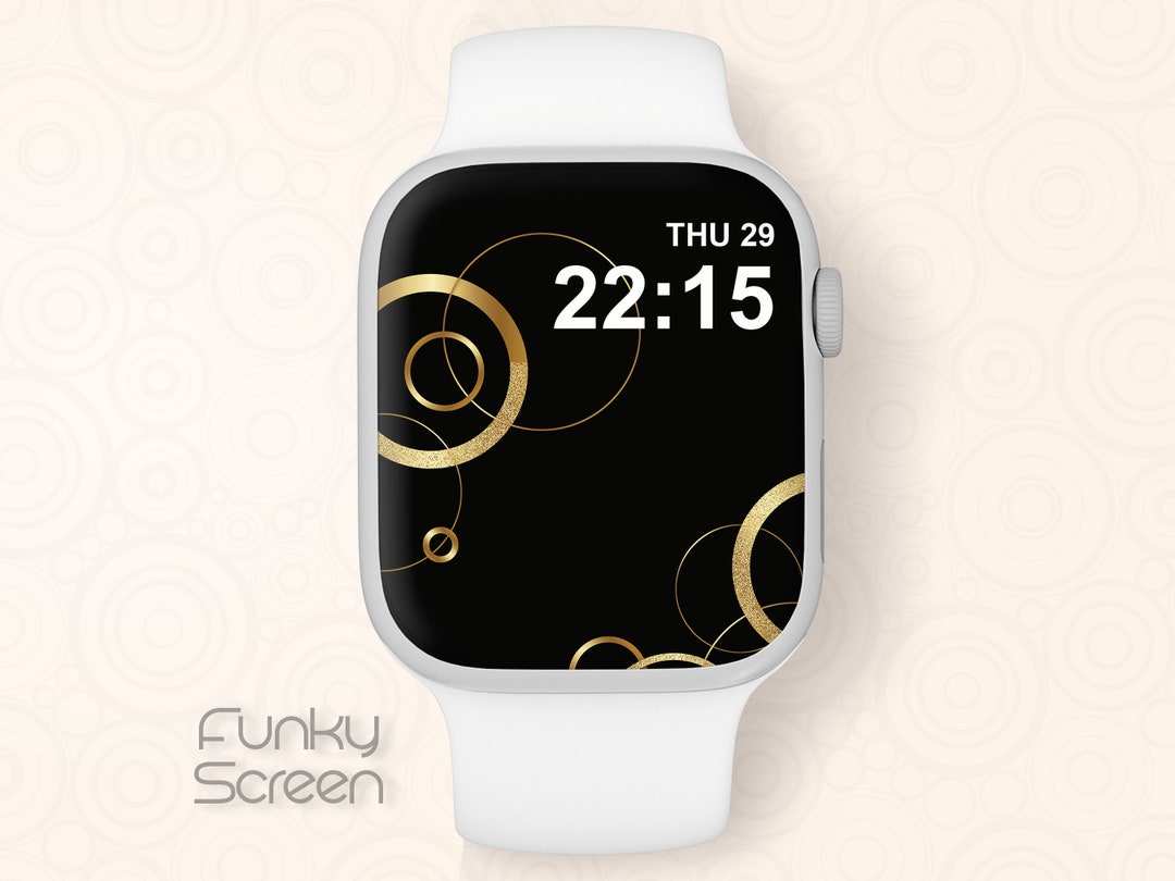 Apple Watch Wallpaper Shiny Golden Circles Iwatch Face, Black Luxury ...