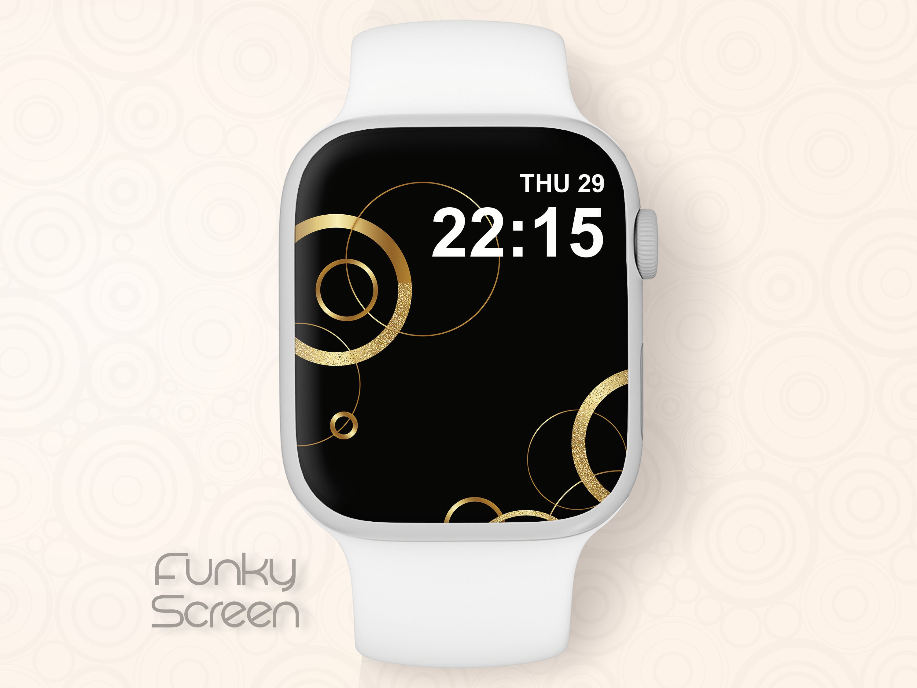 Apple Watch Wallpaper Shiny Golden Circles Iwatch Face, Black Luxury ...