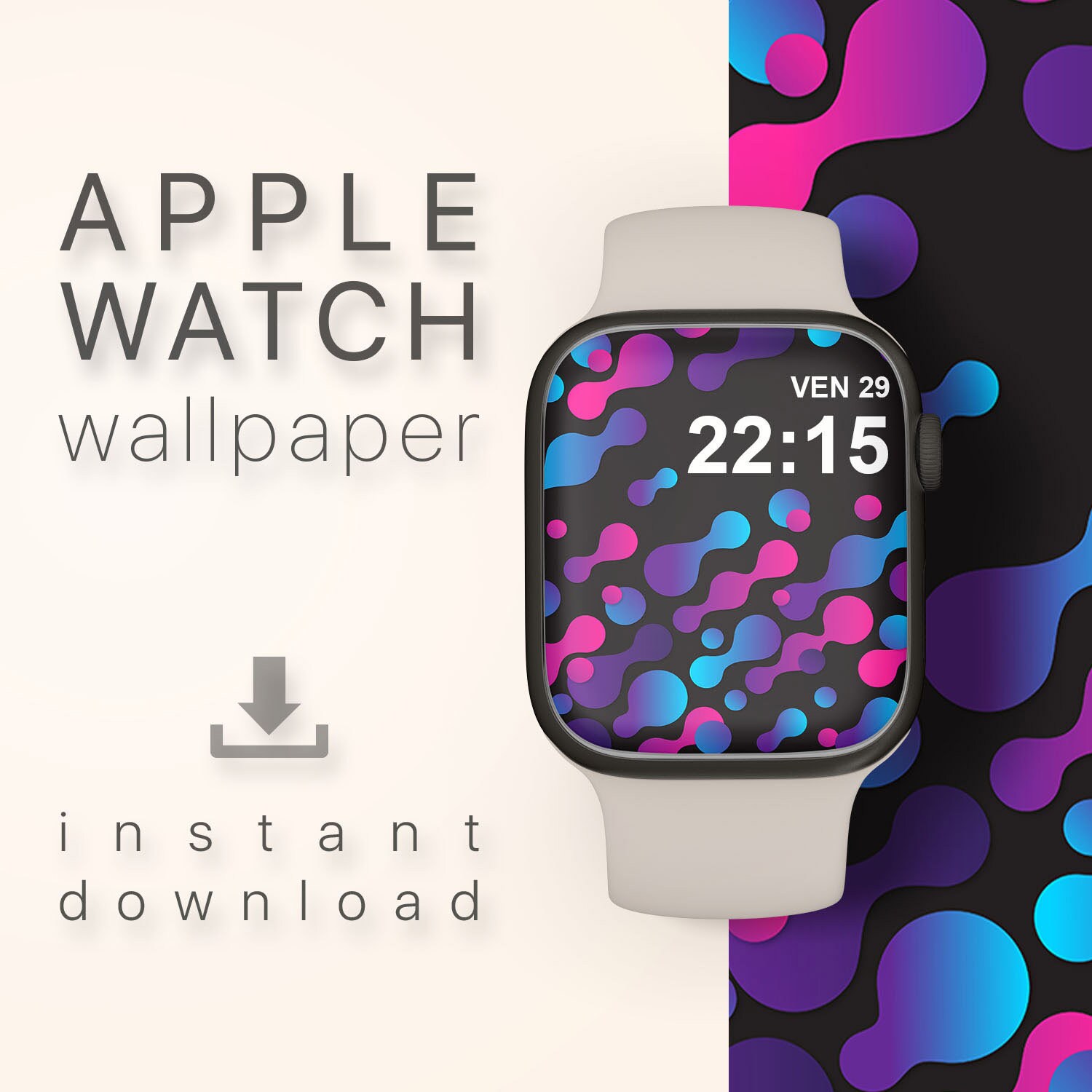 Colorful Abstract Apple Watch Face Background Hot Pink Purple Blue ...