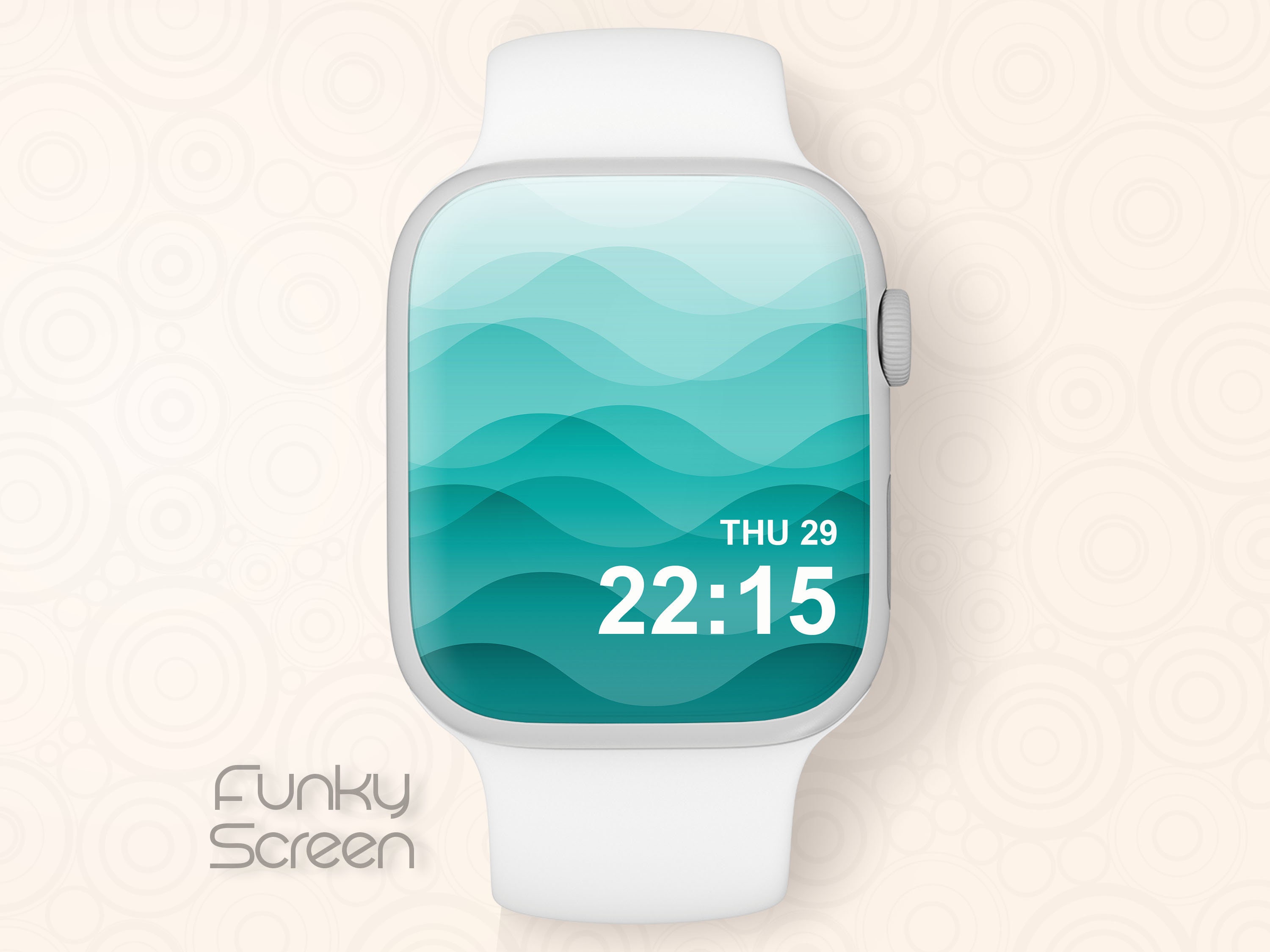 Teal Digital Art for Apple Watch Face Smartwatch Wallpaper Waves Art ...