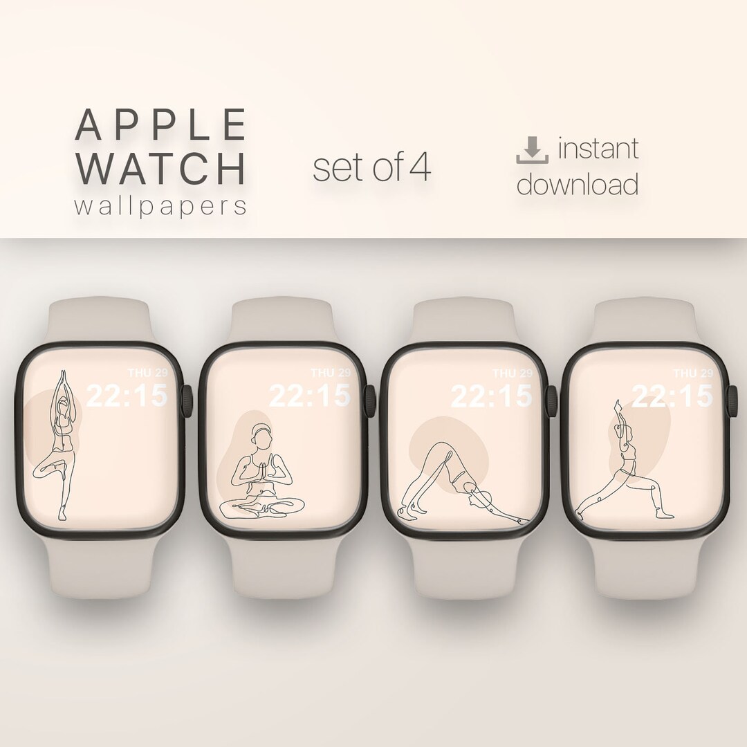 Yoga Apple Watch Face Set of 4 Smartwatch Wallpapers Yoga Gift Iwatch ...
