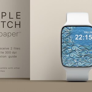 Waves Smartwatch Wallpaper Blue Swirl Apple Watch Face Art Design ...