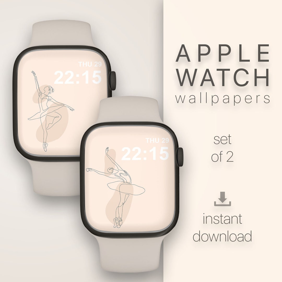 Ballerina Line Art Watch Wallpaper Apple Watch Face Ballet Dance ...