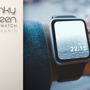 Blue Apple Watch Wallpaper Misty Sea Waves Watch Background Neutral ...