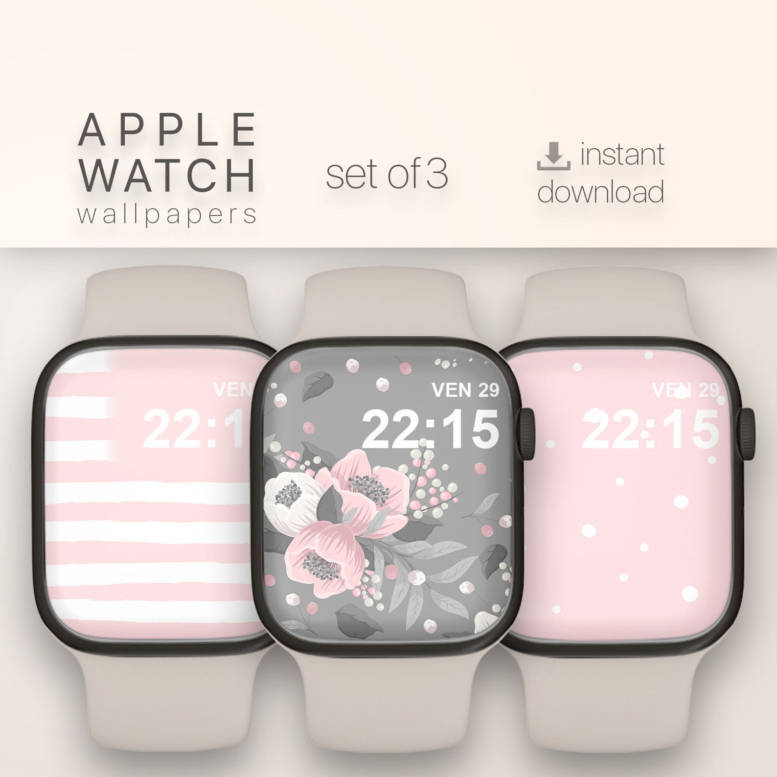 Iwatch Screen Wallpaper Apple Watch Wallpaper Cute Floral - Etsy