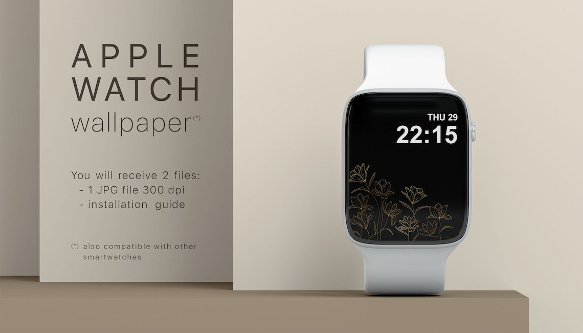 Smart Watch Wallpaper, Minimalist Apple Watch Face, Flowers Iwatch Home ...