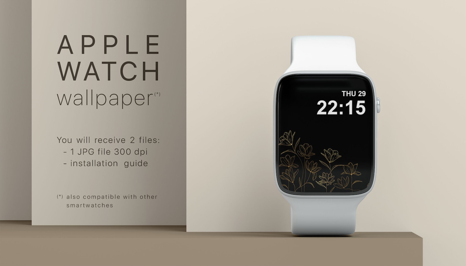 Smart Watch Wallpaper, Minimalist Apple Watch Face, Flowers Iwatch Home ...