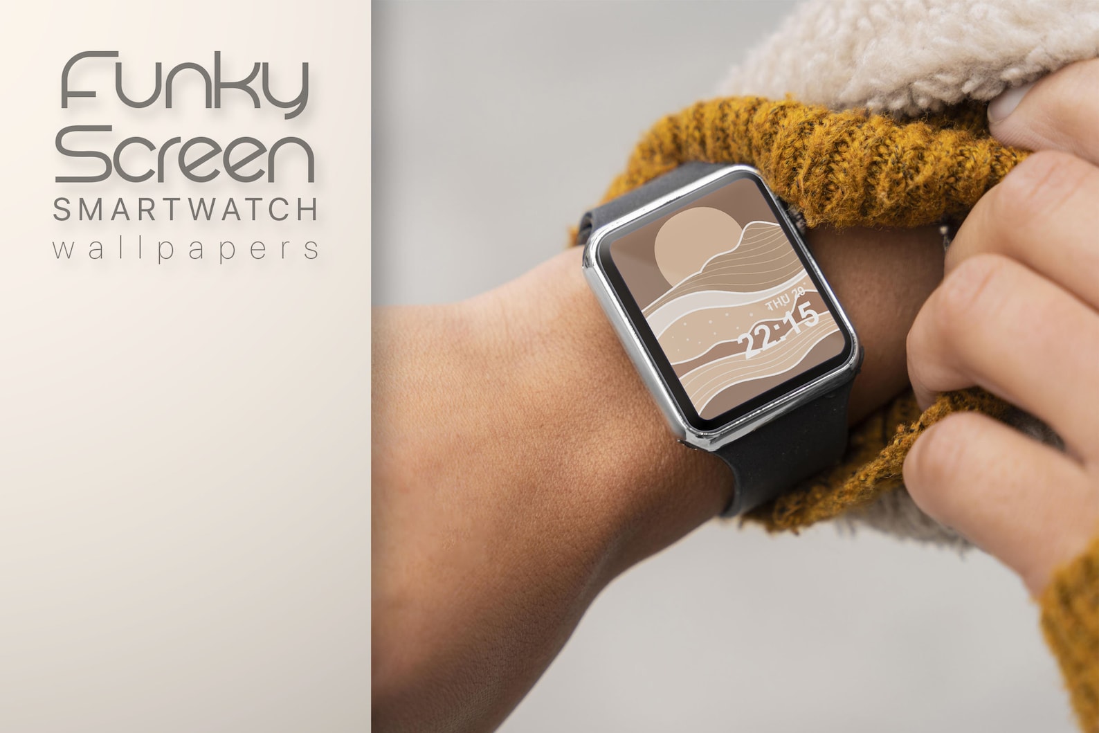 Beige Boho Watch Wallpaper, Iwatch Face Sun and Moon Smartwatch ...