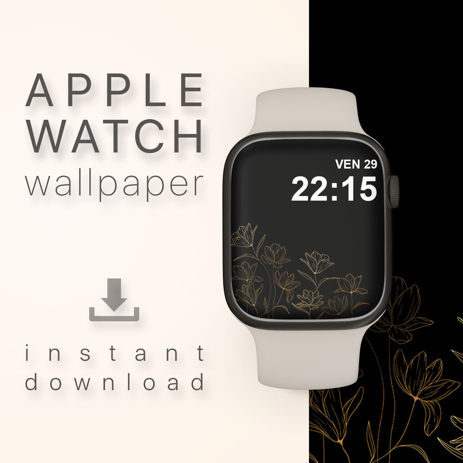 Smart Watch Wallpaper, Minimalist Apple Watch Face, Flowers Iwatch Home ...