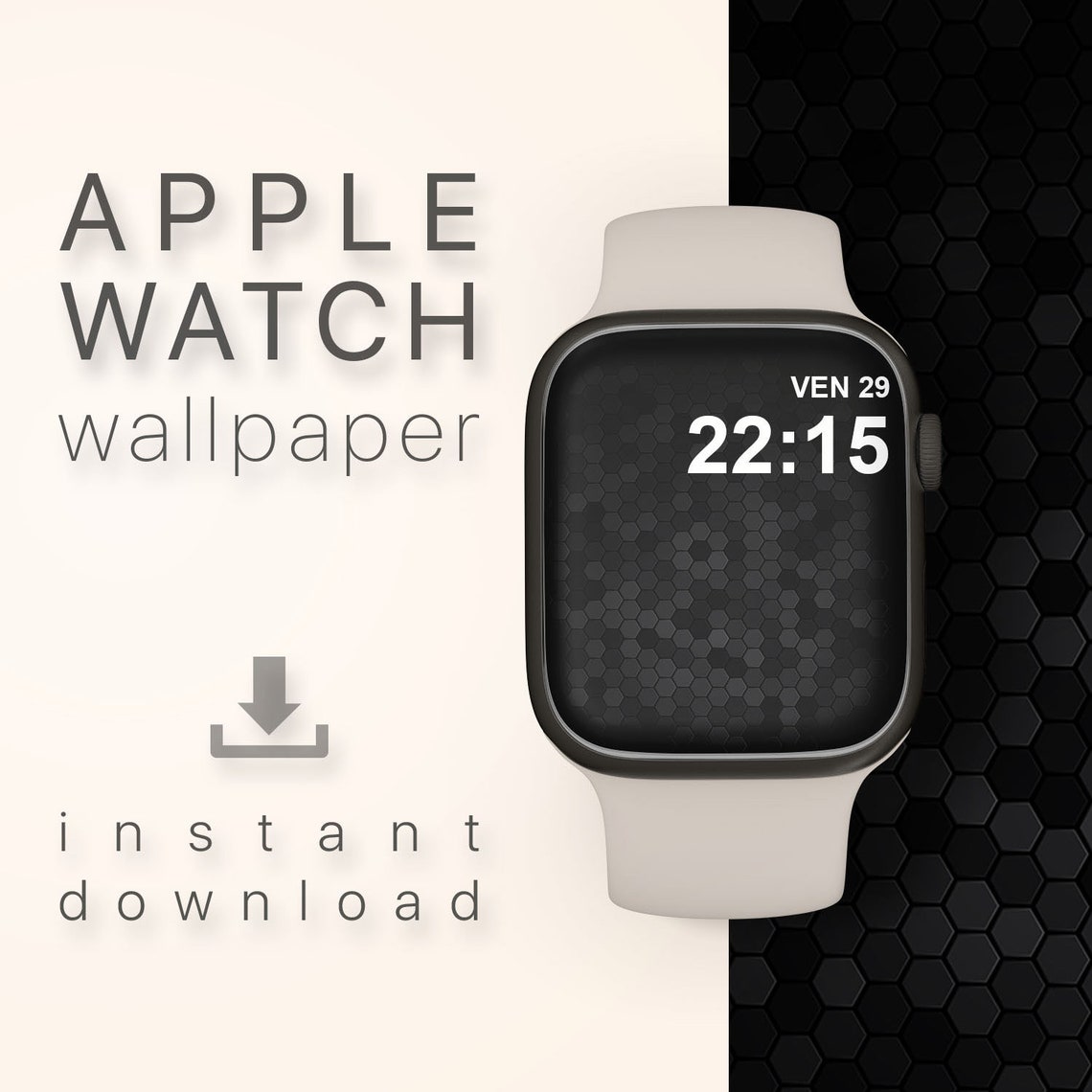 Black Iwatch Background Smartwatch Wallpaper Hexagon Pattern Black ...