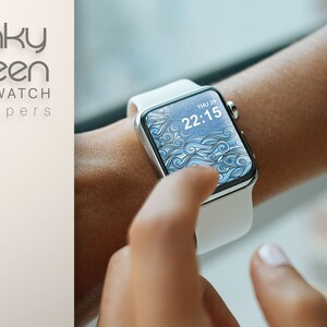 Waves Smartwatch Wallpaper Blue Swirl Apple Watch Face Art Design ...