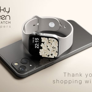 White Flowers Apple Watch Design, Elegant Gold Wallpaper, Apple Watch ...