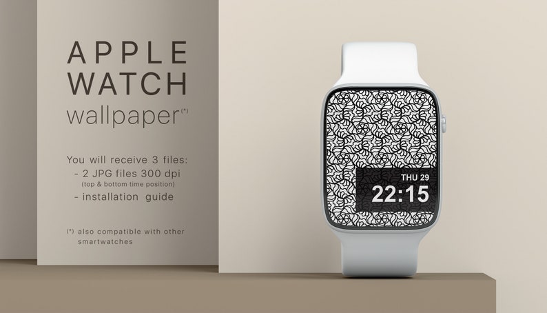 Black and White Apple Watch Face, Abstract Design for Apple Watch Face ...