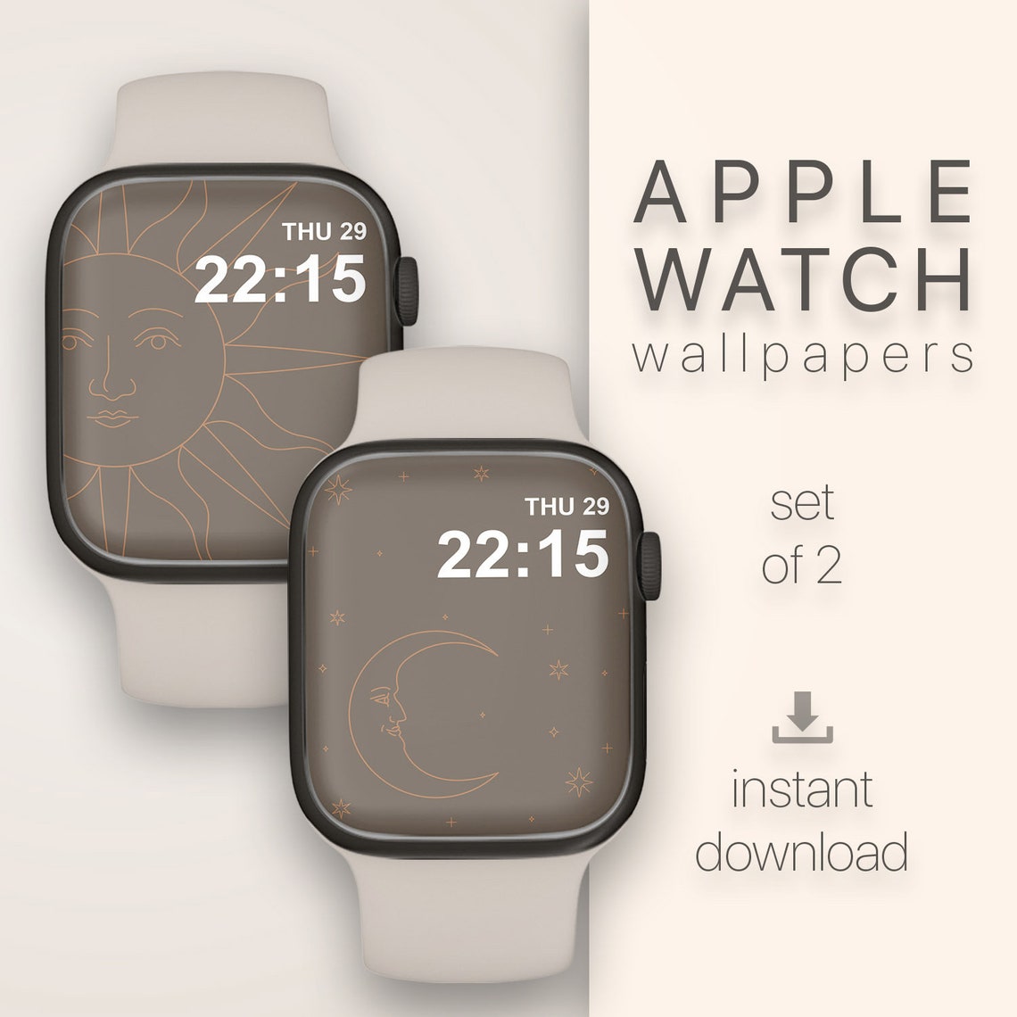 Brown Apple Watch Background, Sun and Moon Apple Watch Wallpapers ...