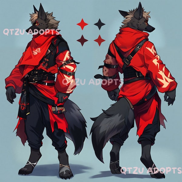 Fursona Reference Sheet Hyena - Etsy