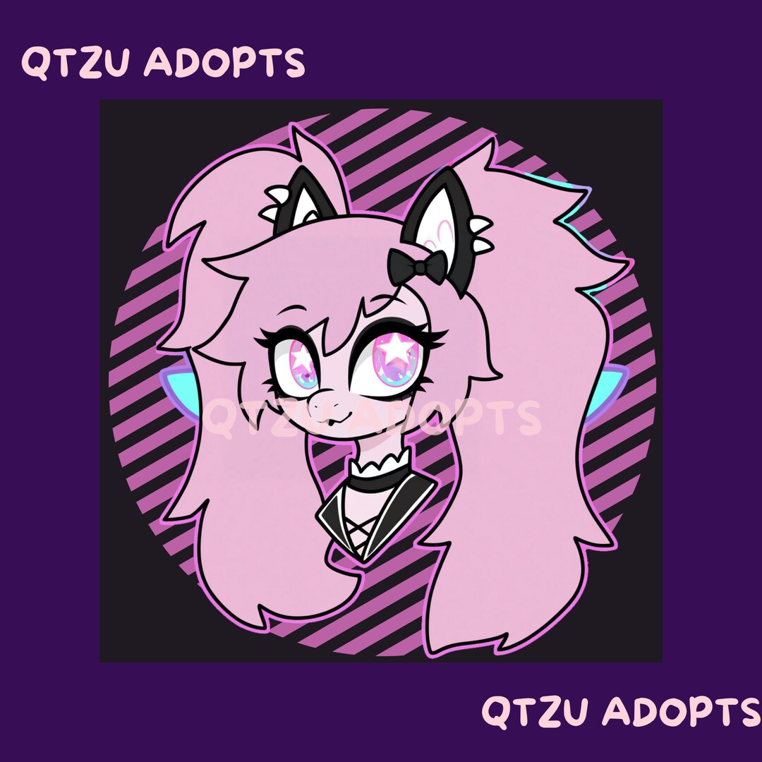 Fursona Portrait/headshot Adopt. Adoptable Anthro OC. Kawaii Pastel ...