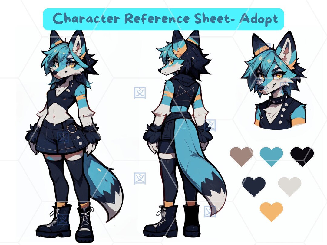 Furry Adopt: Reference Sheet for Furry Adoptable Fursona One of a Kind ...