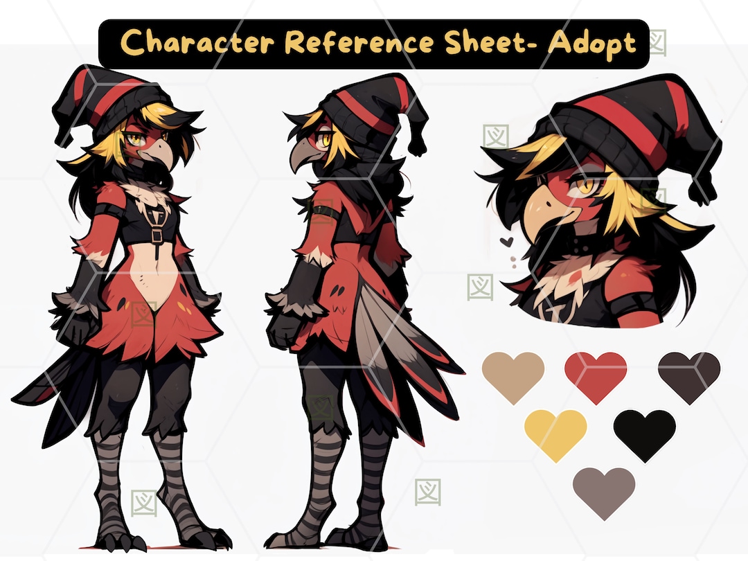 Furry Adopt: Reference Sheet for Furry Adoptable Fursona One of a Kind ...