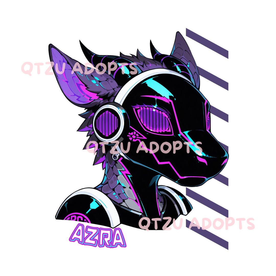 Fursona Headshot/portrait Adopt. ADOPTABLE Anthro OC. Azra. Dragon/scalie Protogen Adopt One of ...