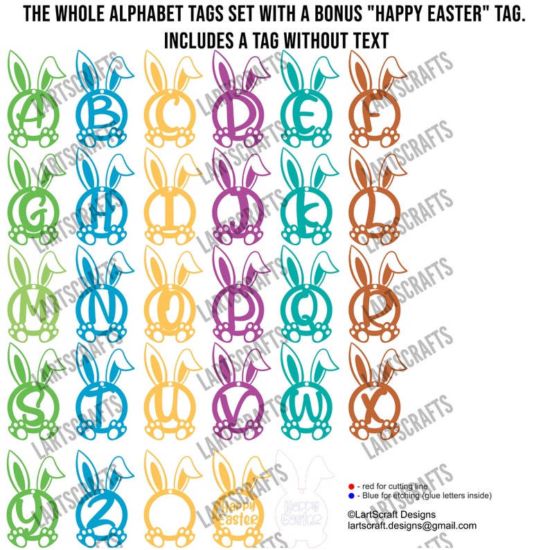 Easter Bunny Name Tag SVG Vector Template for CNC and Laser - Etsy