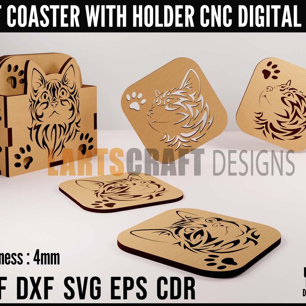 Cat Coaster - Etsy