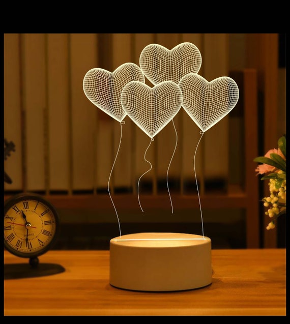 Love Heart LED Acrylic Lamp Vector File CNC and Laser Cutting - Etsy UK