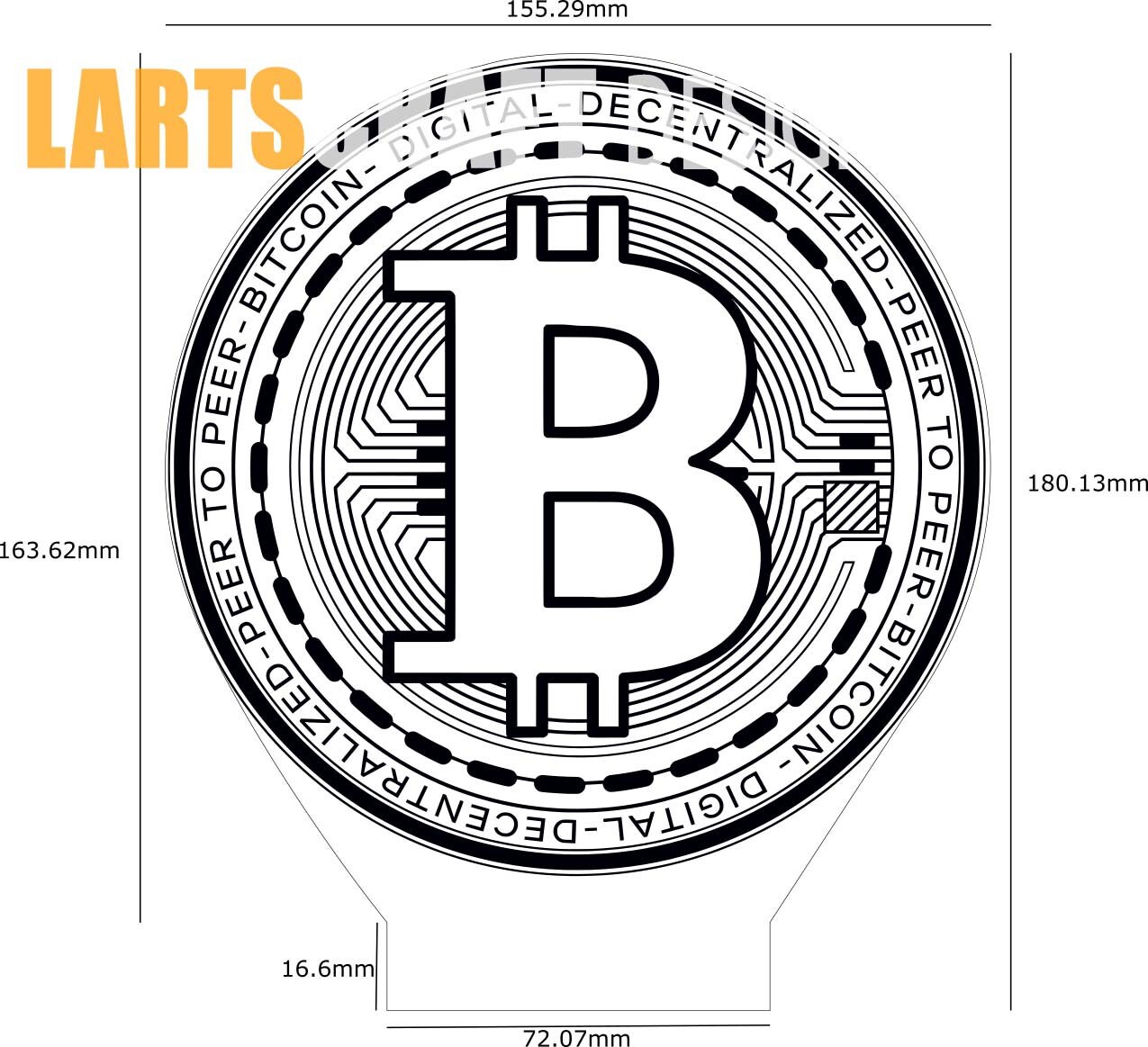 Bitcoin LED Acrylic Lamp Vector File CNC and Laser Cutting - Etsy Canada