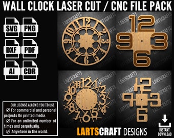 Wall Clock Face Set-01 CNC Bundle Laser Cut Pack SVG Vector Template ...
