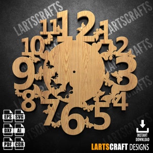 Wall Clock Face Set CNC Bundle Laser Cut Pack SVG Vector Template for ...