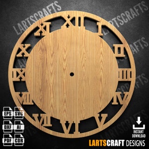 Wall Clock Face Set CNC Bundle Laser Cut Pack SVG Vector Template for ...