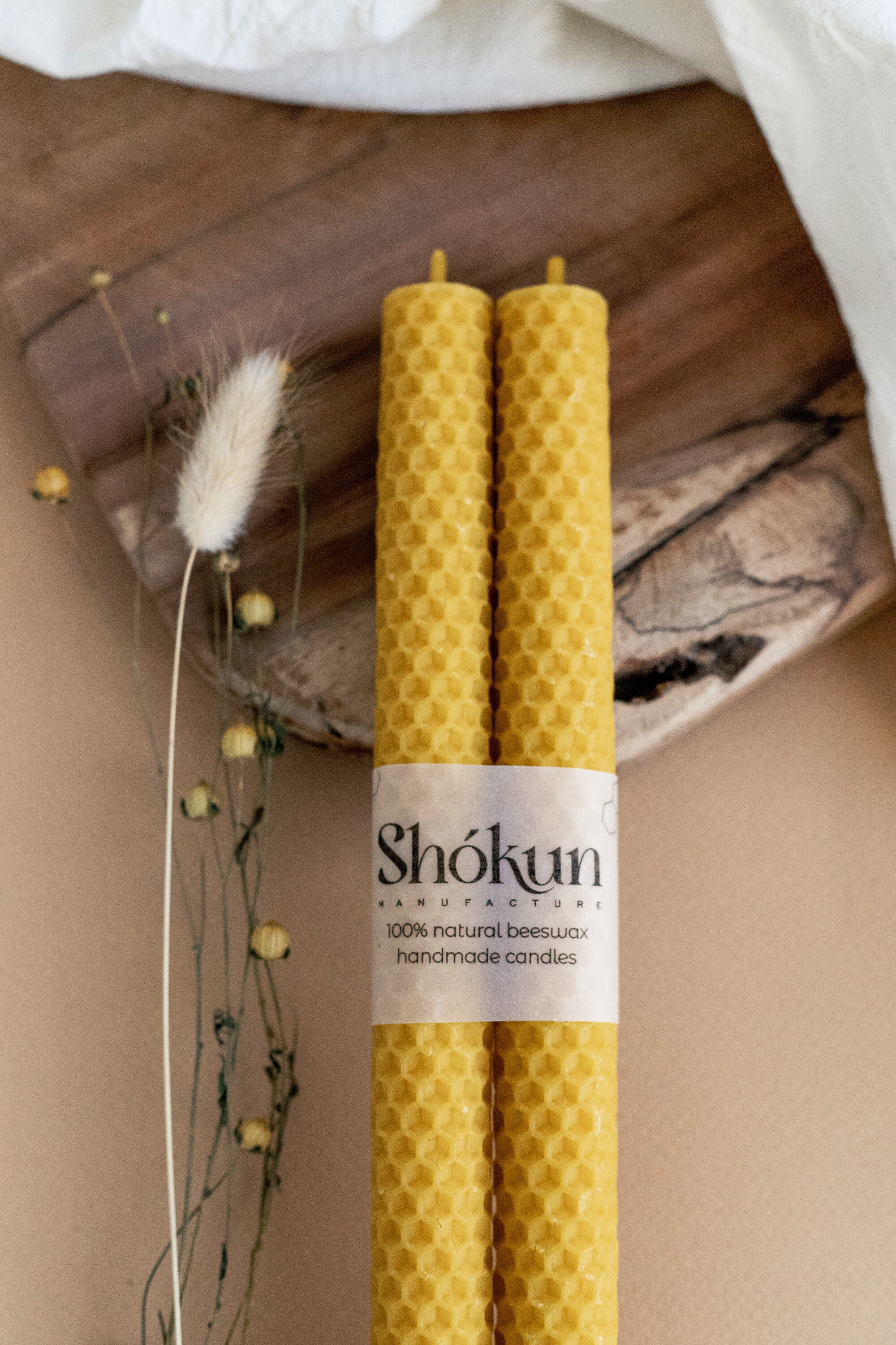 Tall Beeswax 2 Pack Candles - 100% Pure Natural Beeswax - Candles Set ...