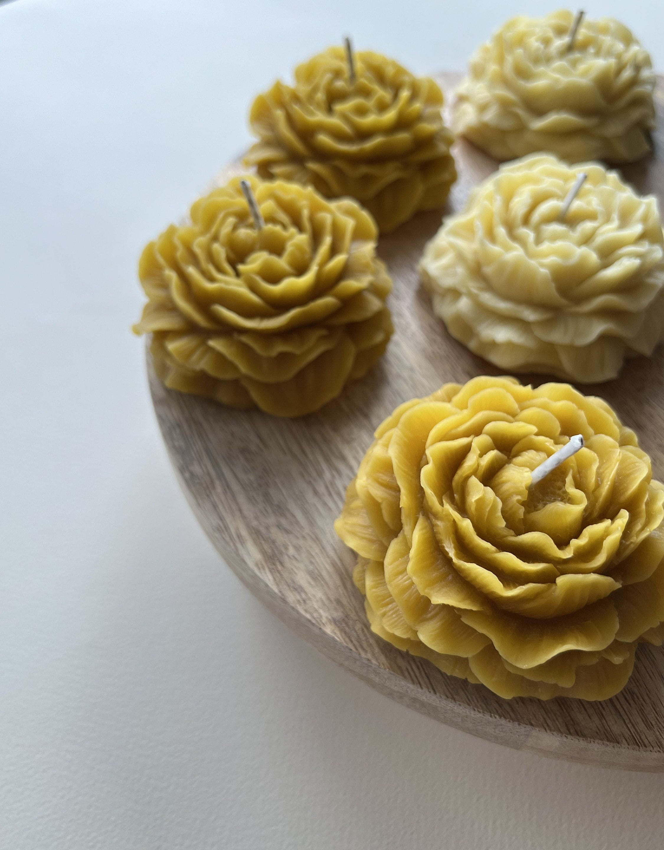 100% Beeswax&soy Flower Candle, Peony Candle, Rose Candle, Home Decor ...