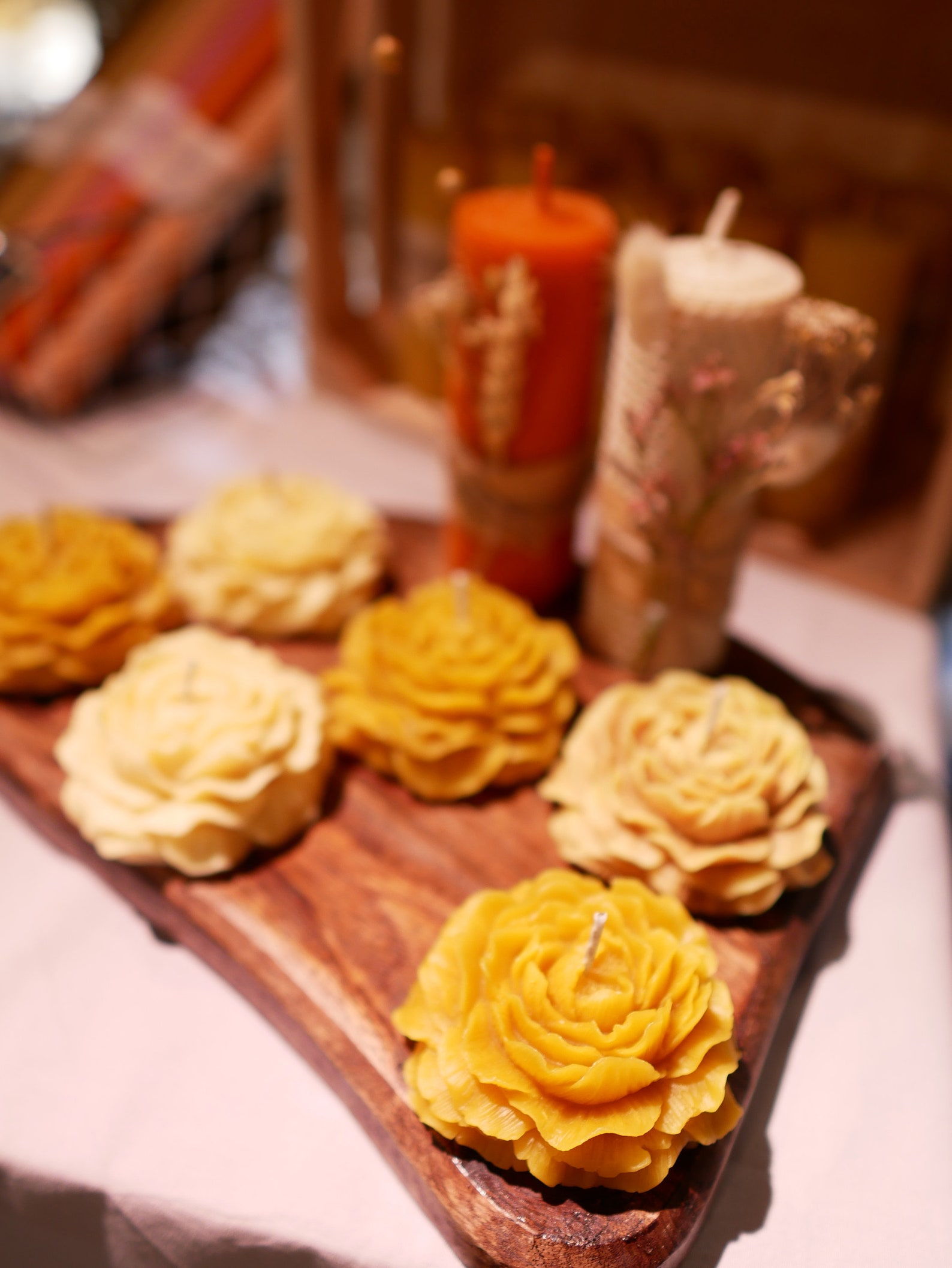 100% Beeswax&soy Flower Candle, Peony Candle, Rose Candle, Home Decor ...